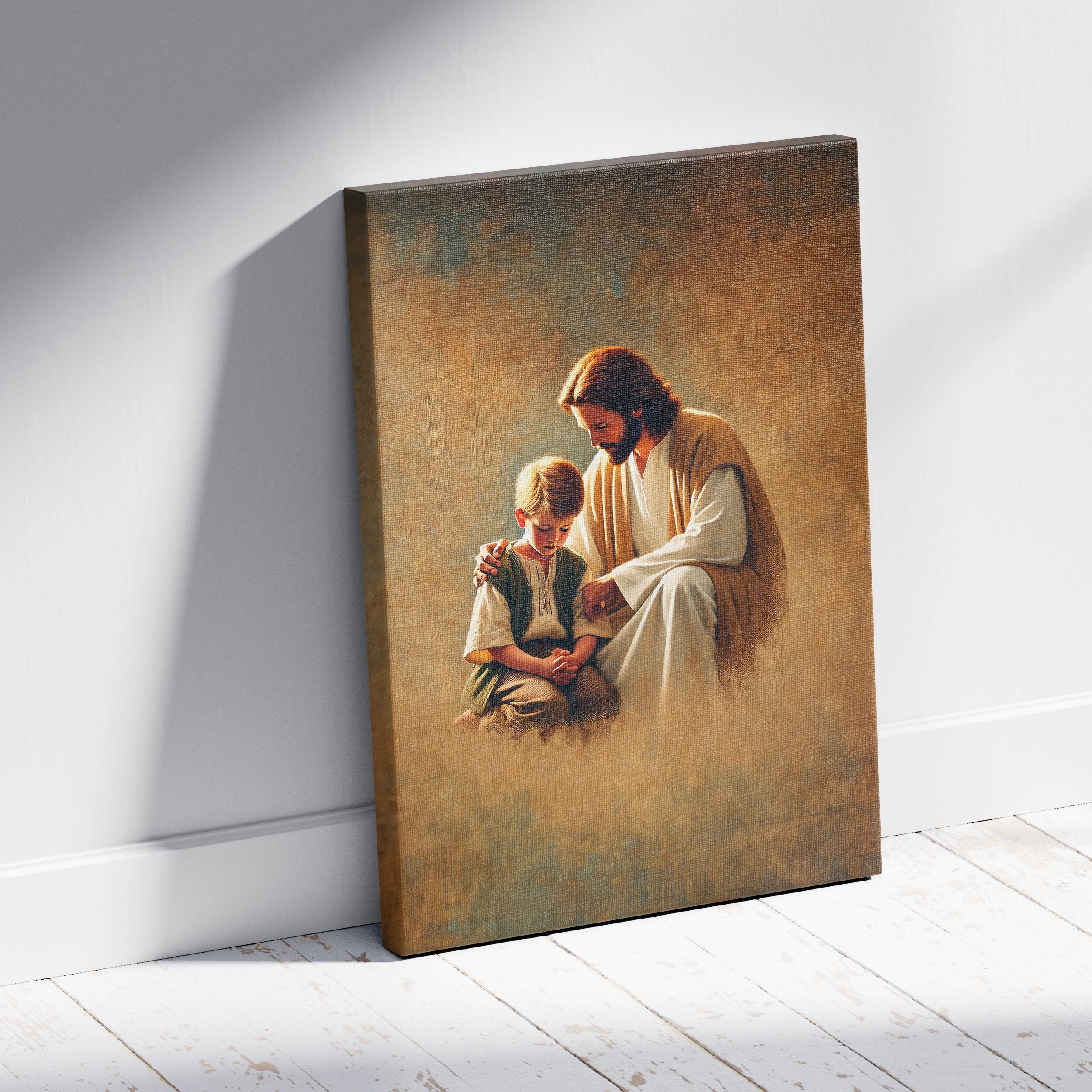 Jesus and Boy Praying, Christian Art, Jesus and Boy, Jesus and Kids ...