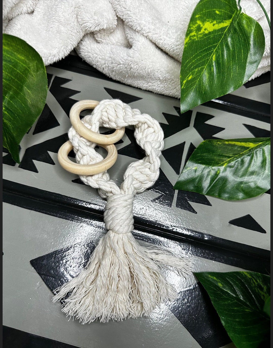 Soft Cotton Macrame All Natural Unfinished Wood Toys Boho Minimalist ...
