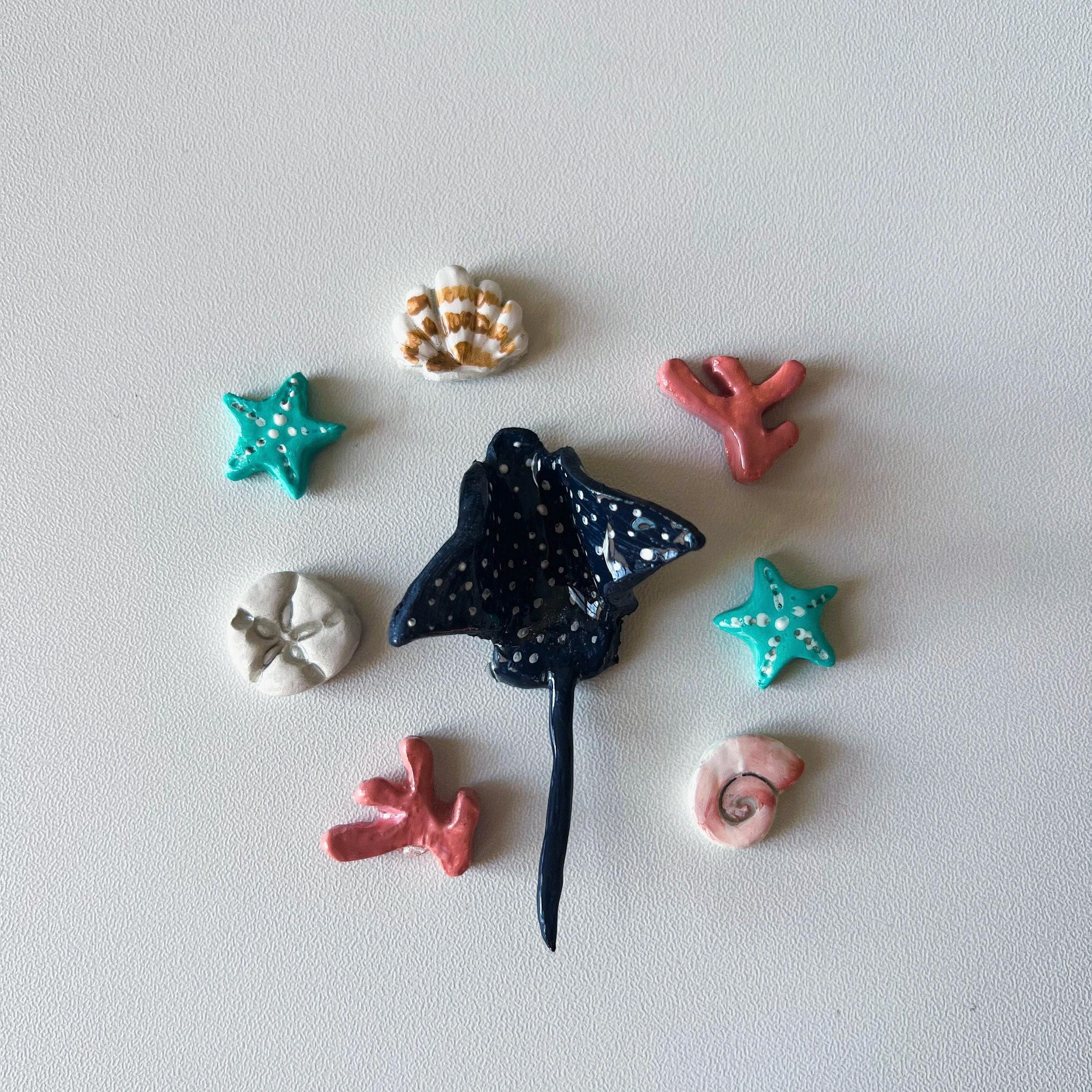 Handmade Magnets Seashell Variety Magnet Set Fridge Magnets Cute Ocean ...