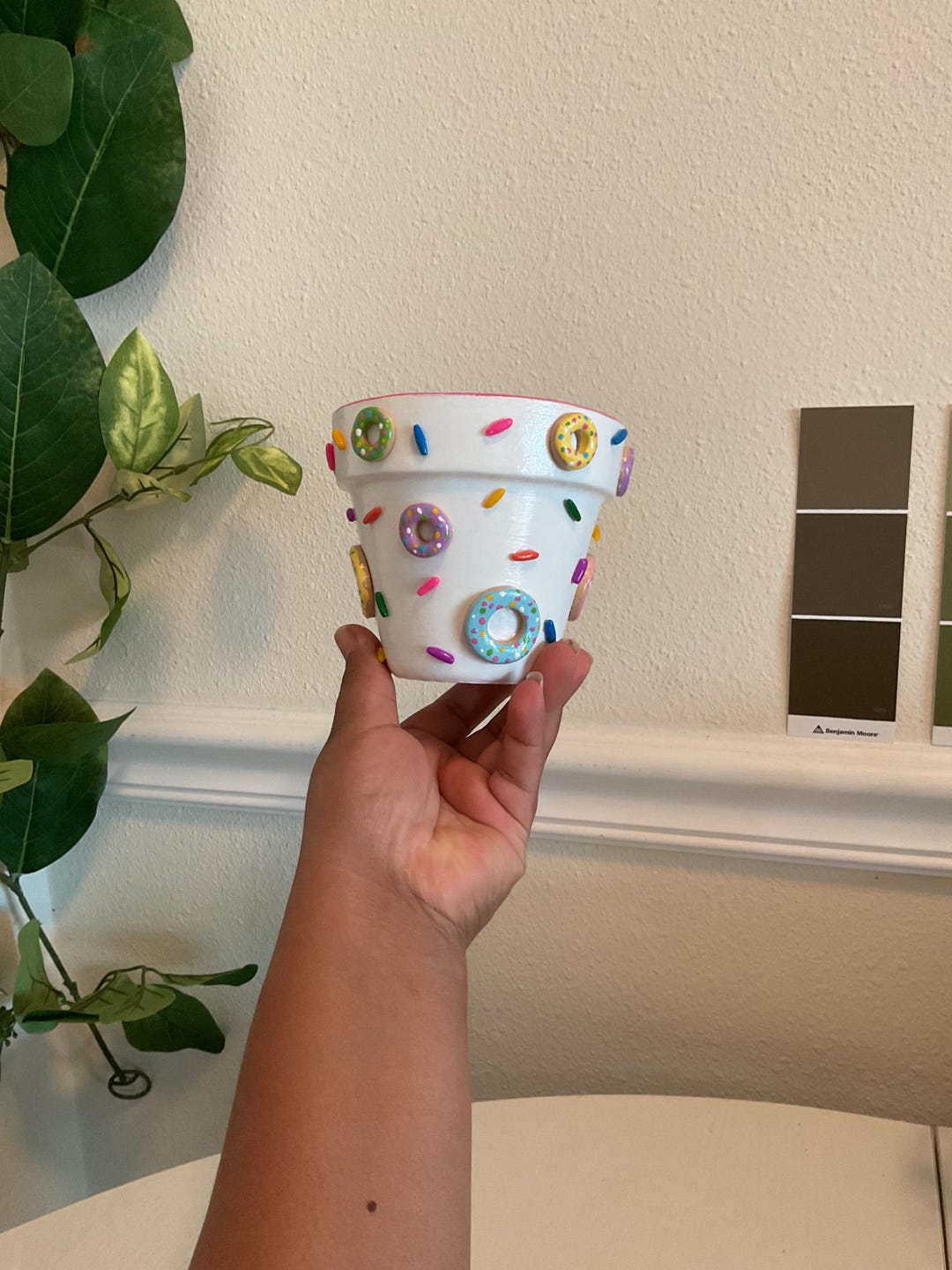 4” 3D Donuts Pot / Planter / Flower Pot / Terracotta 4" Acrylic Painted ...