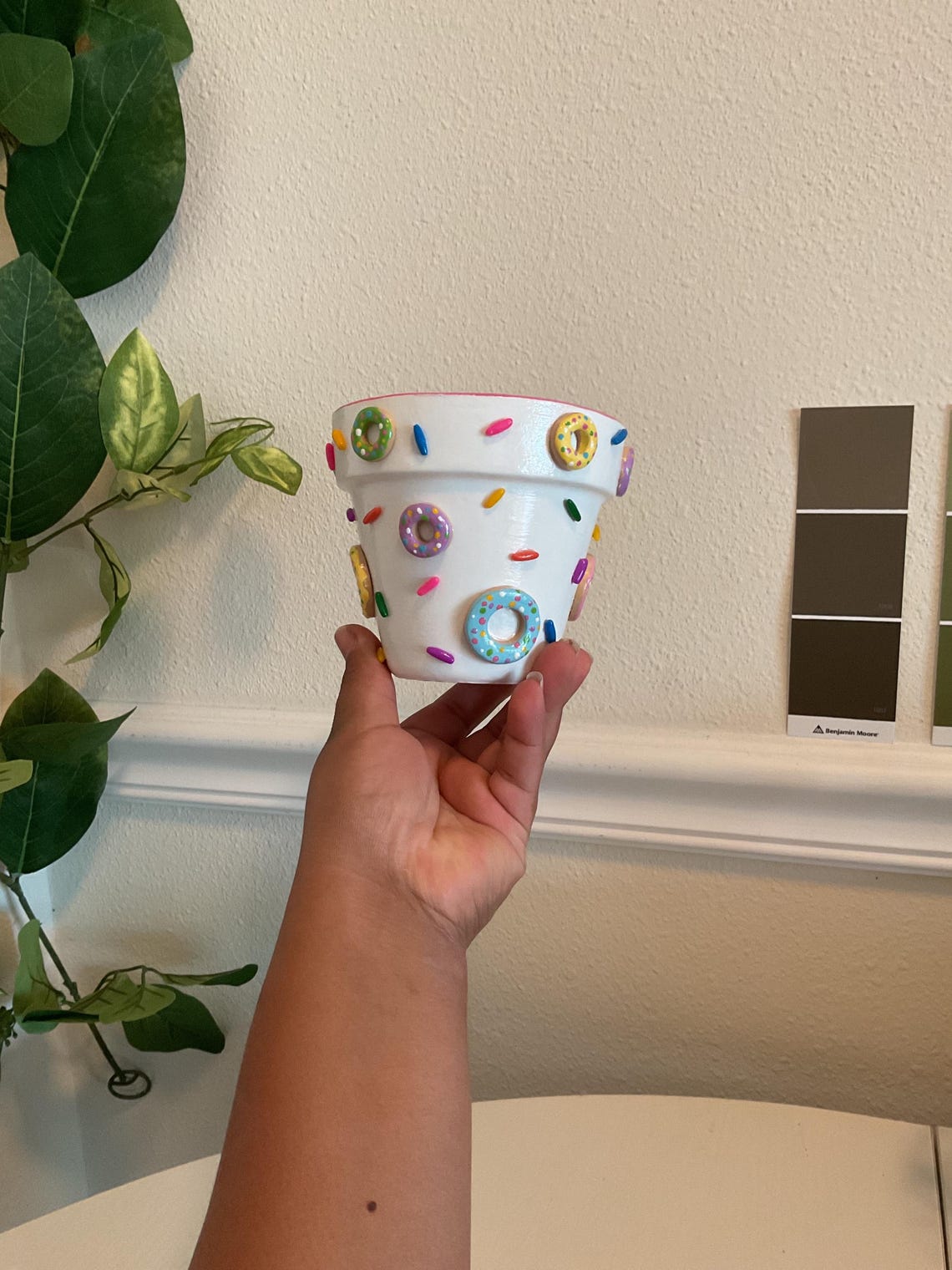 3D Donuts Pot / Planter / Flower Pot / Terracotta 4 Acrylic Painted Pot ...