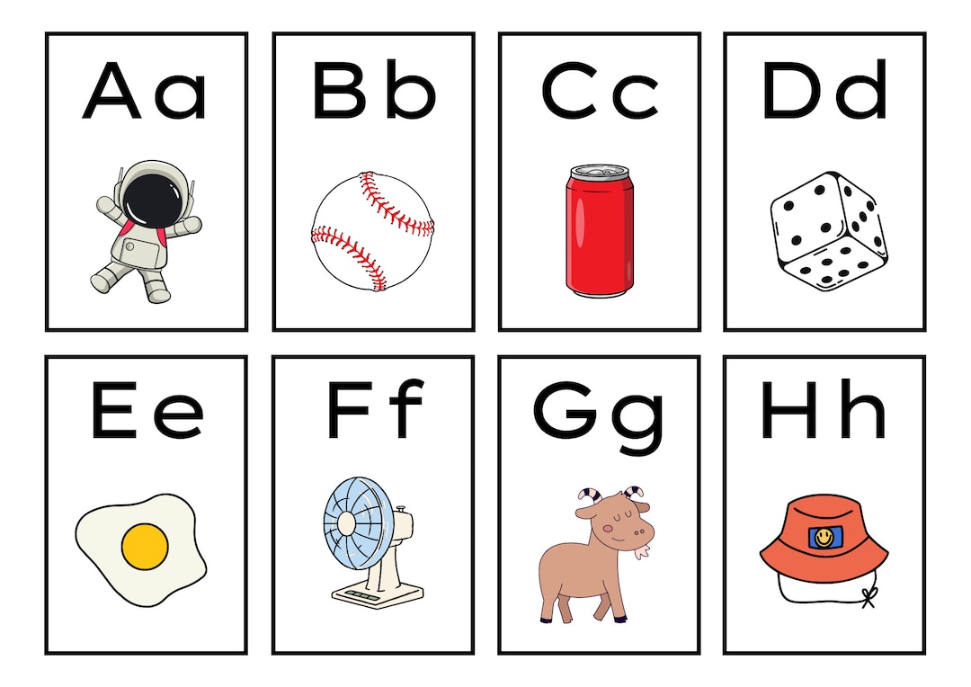 Alphabet Flashcards - Etsy
