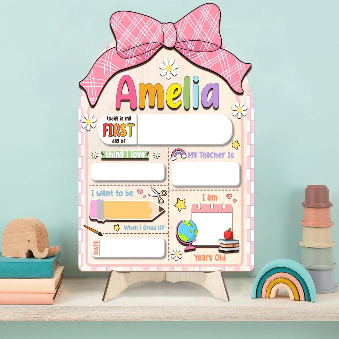 Personalized First and Last Day School Sign Reusable, Back to School ...