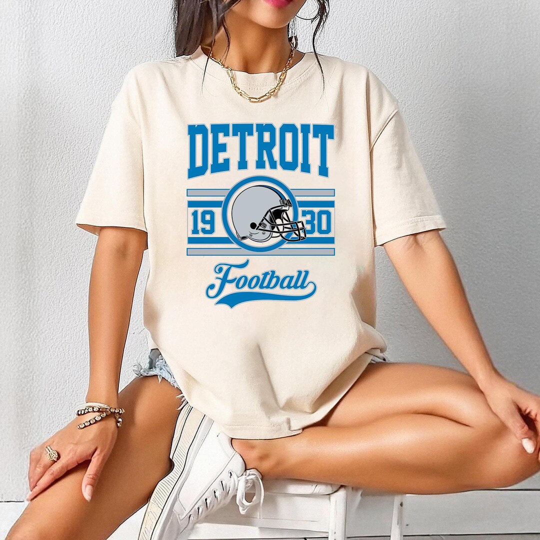 Retro Detroit Football Shirt, Vintage Style Detroit Football Crewneck ...