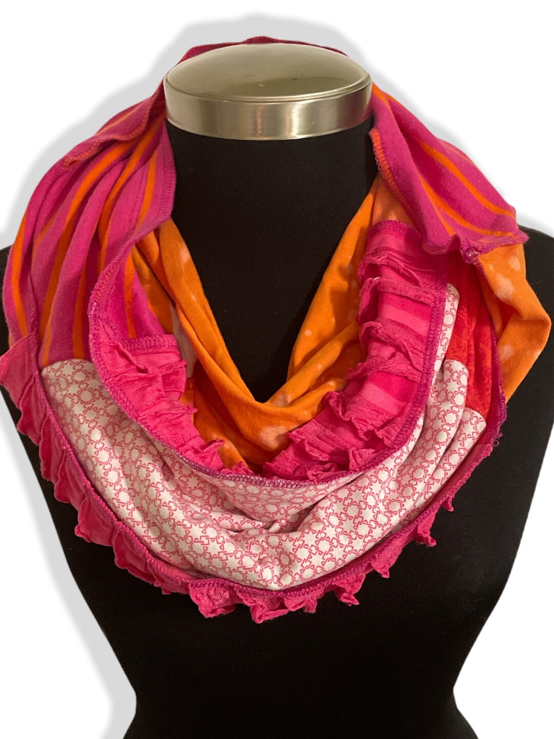 Wide Upcycled Infinity Scarf Wrap - Washable Mobius Twisted Loop ...