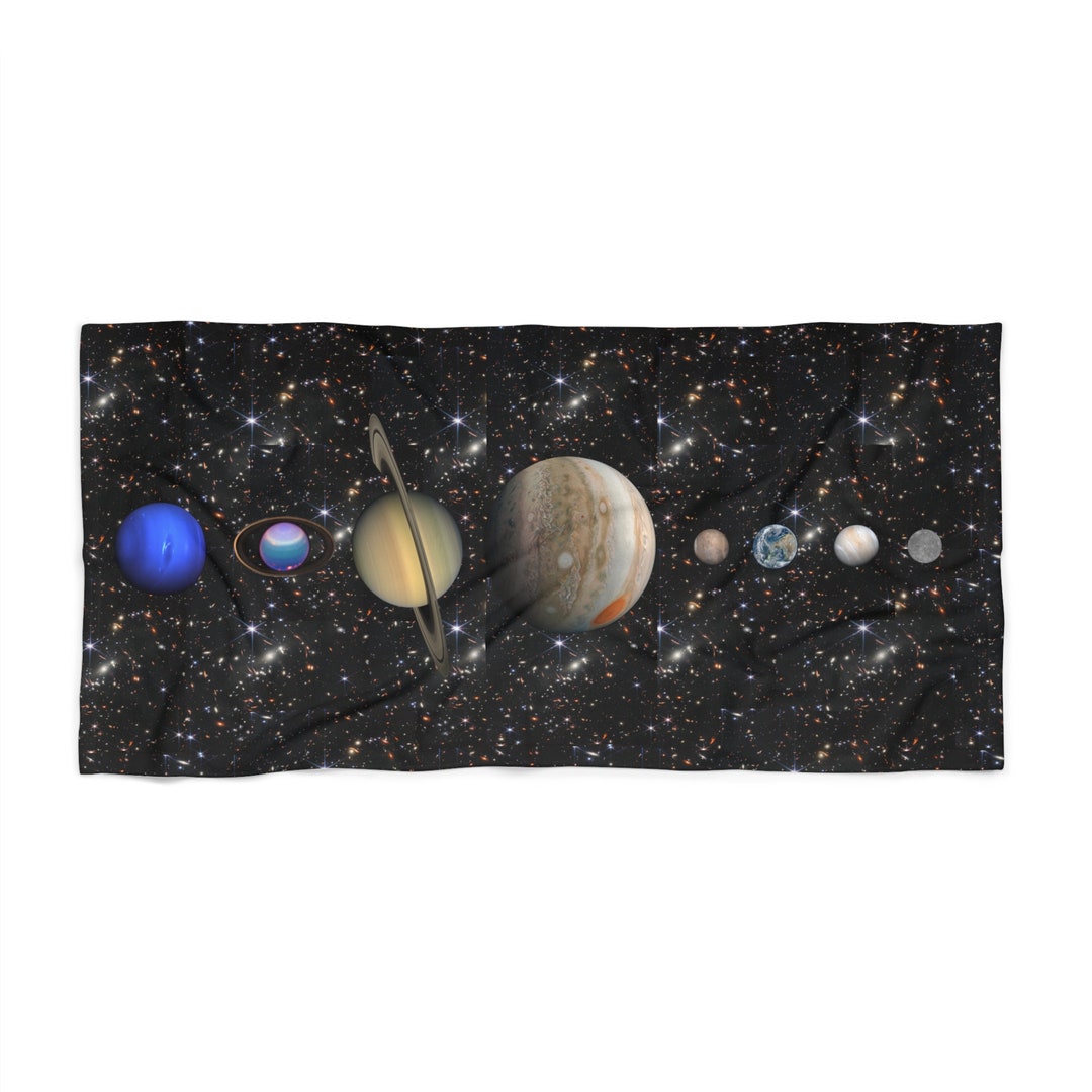 Solar System Beach Towel: Outer Space Planets (30x60 or 36x72 Inches ...