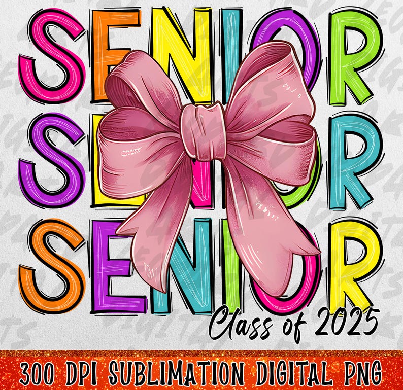 Senior 2025 PNG, Retro Graduation PNG, Sublimation Design, Digital ...