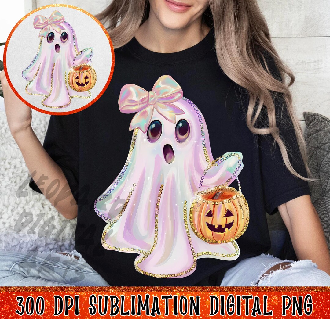 Disco Iridescent Ghost Png, Sublimation PNG, Cute Disco Ghost PNG ...