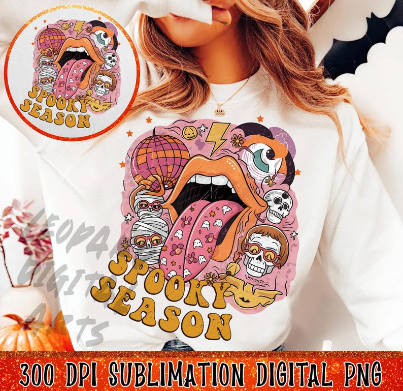 Spooky Season Png, Retro Halloween Png, Vampire Png, Sublimation Design ...