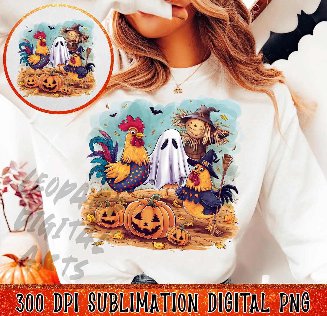 Chicken Sheet Png, Chicken Ghost Png, Halloween Chickens PNG, Spooky ...