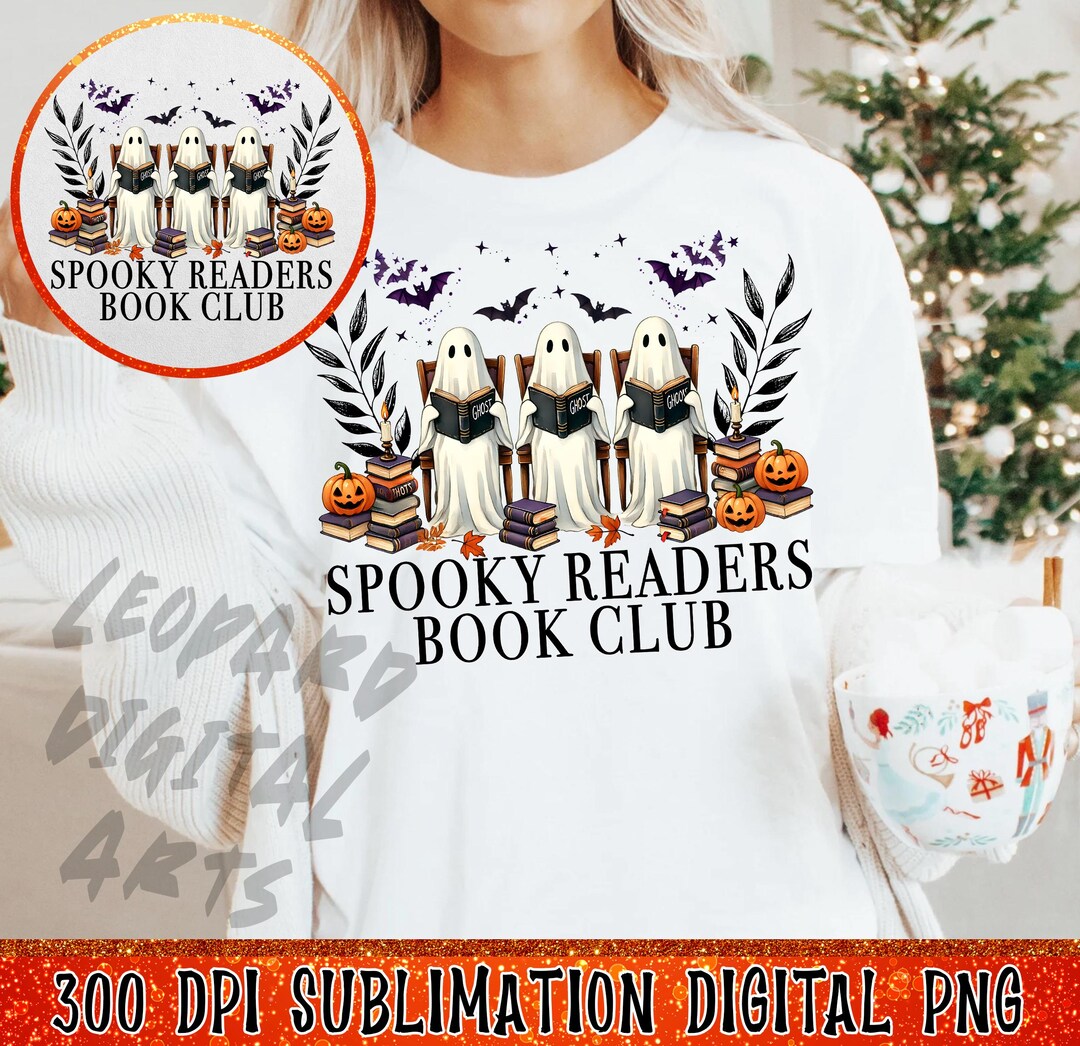 Spooky Readers Book Club Png, Halloween Png, Retro Halloween Png, Ghost ...