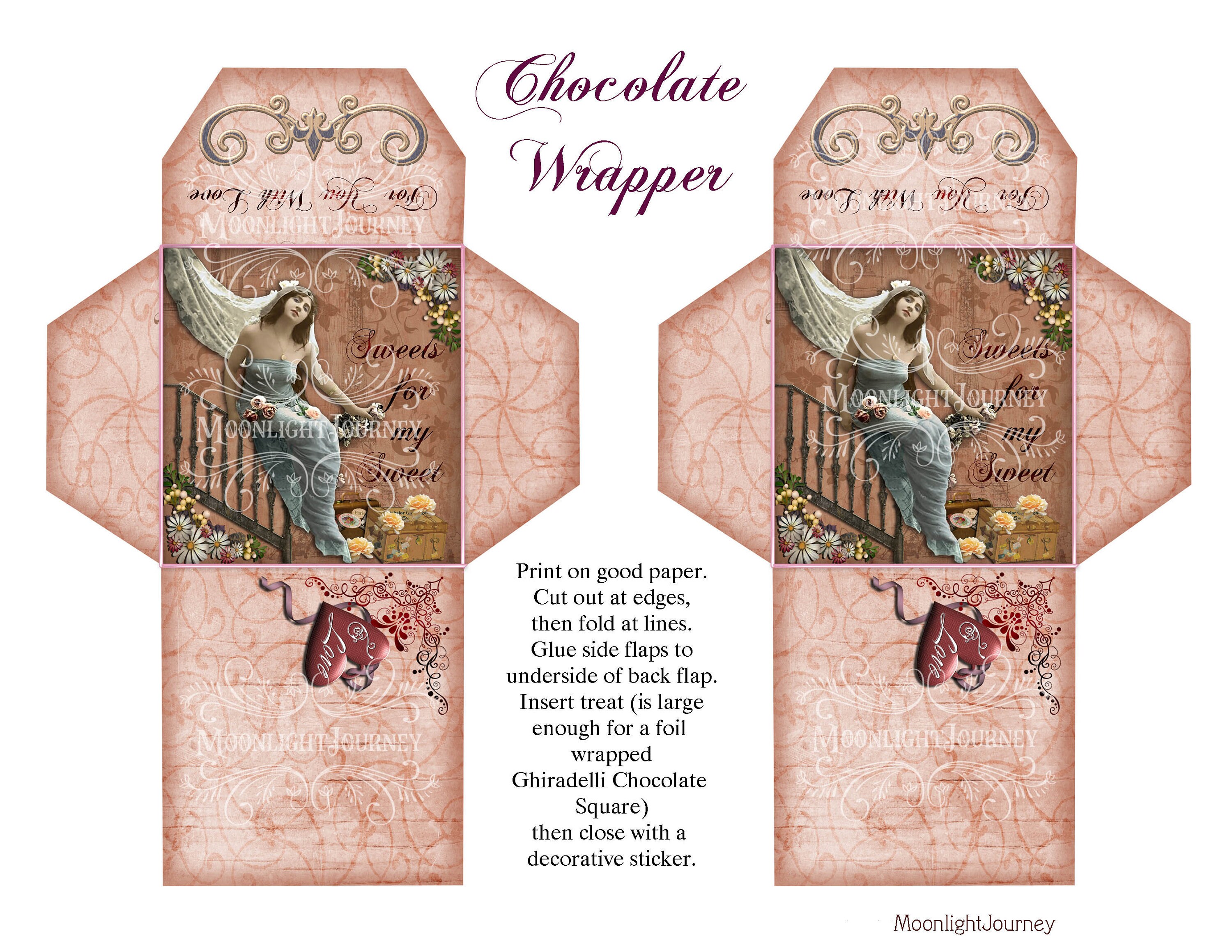 Craft Supplies & Tools Valentine's Day Candy Wrapper collage sheet ...