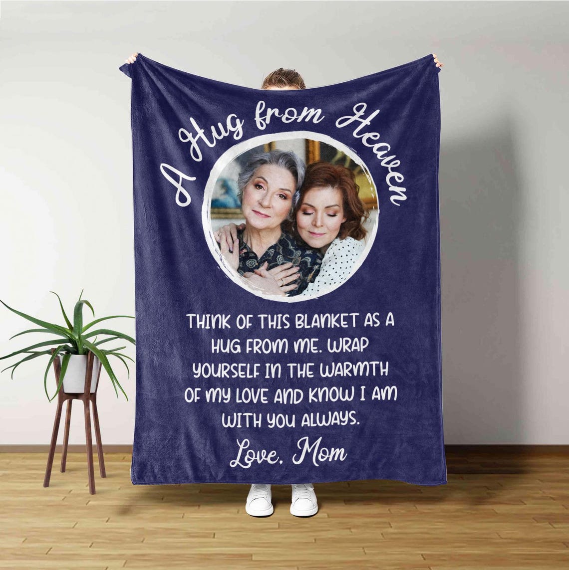 Personalized Memorial Blanket, A Hug From Heaven Blanket, Memorial ...