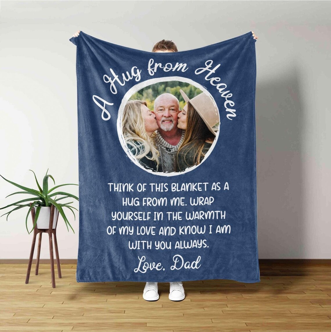 Personalized Memorial Blanket, A Hug From Heaven Blanket, Memorial ...