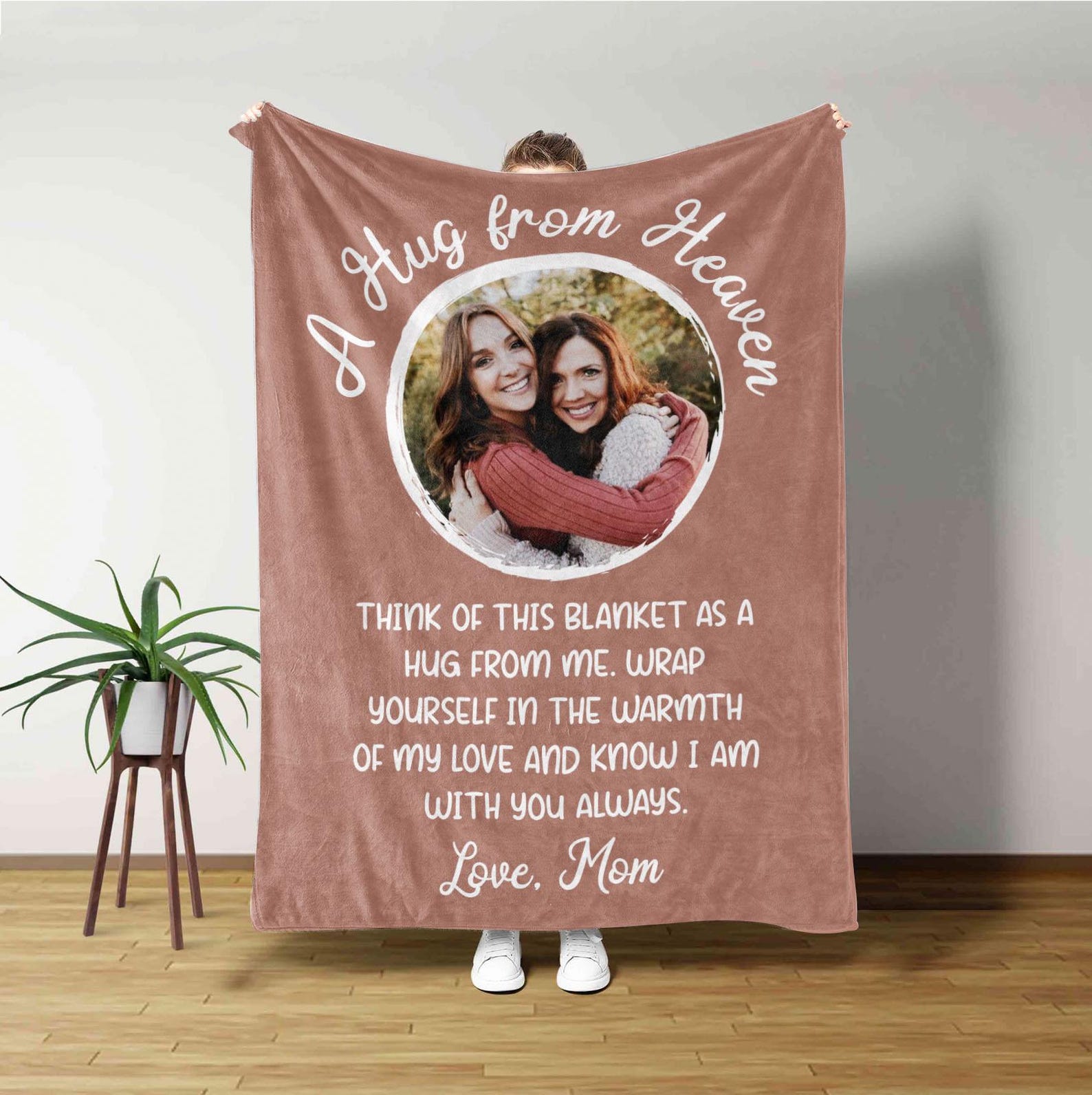 Personalized Memorial Blanket, A Hug From Heaven Blanket, Memorial ...