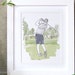 Watercolour Line Golf Portrait Custom Sport or Hobby - Etsy