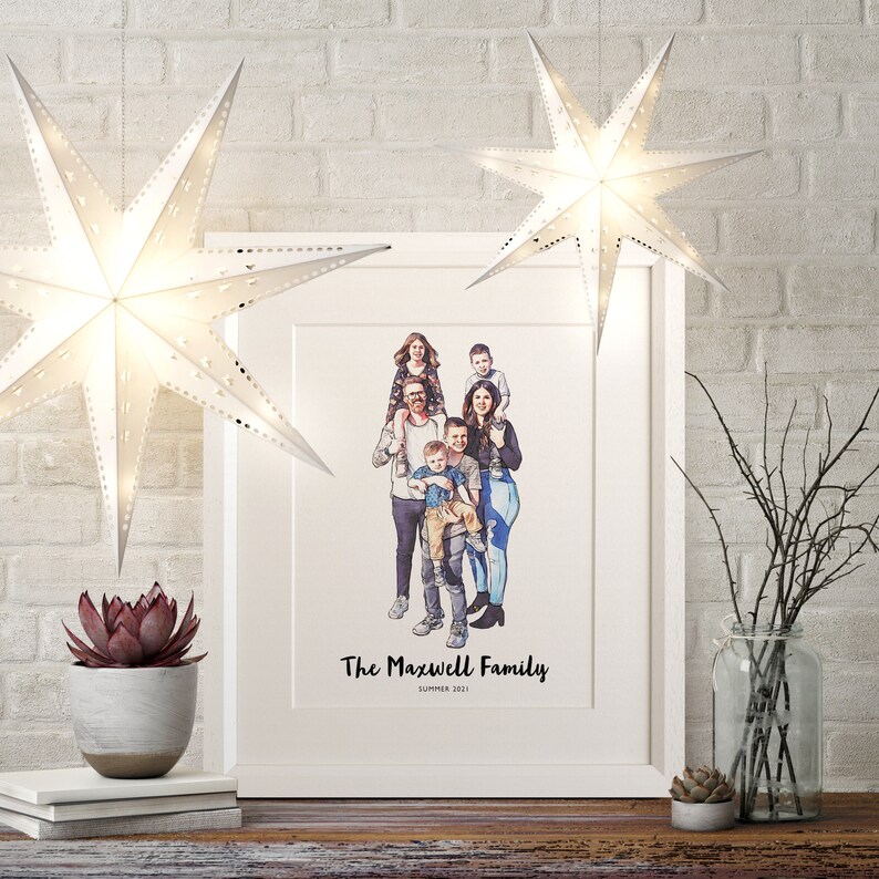 Personalised Family Line Portrait Family Sketch Detailed - Etsy UK