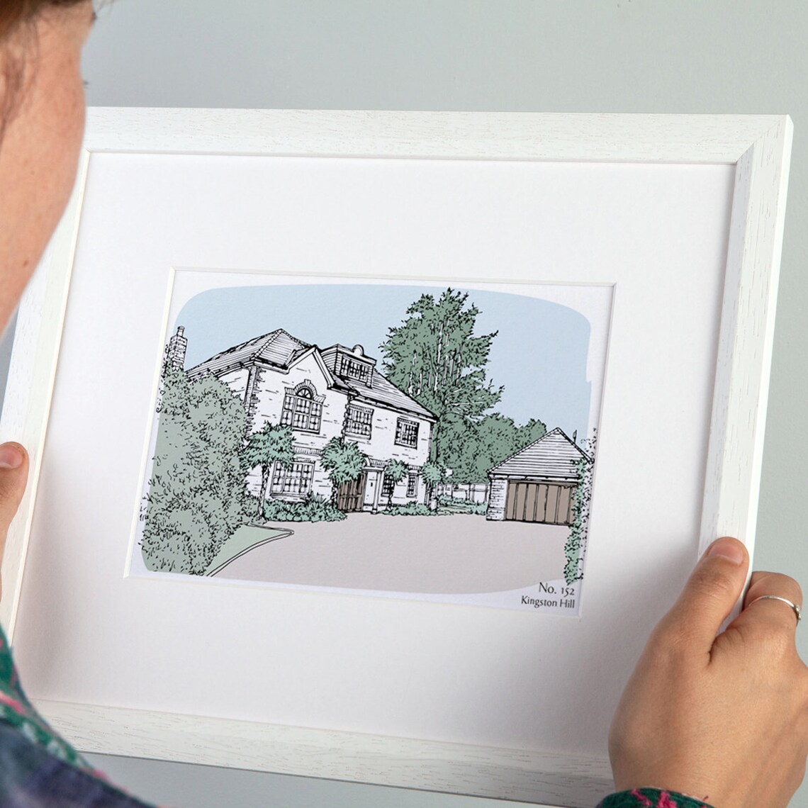 House Portrait, New Home Personalised Illustration Painting, Family ...