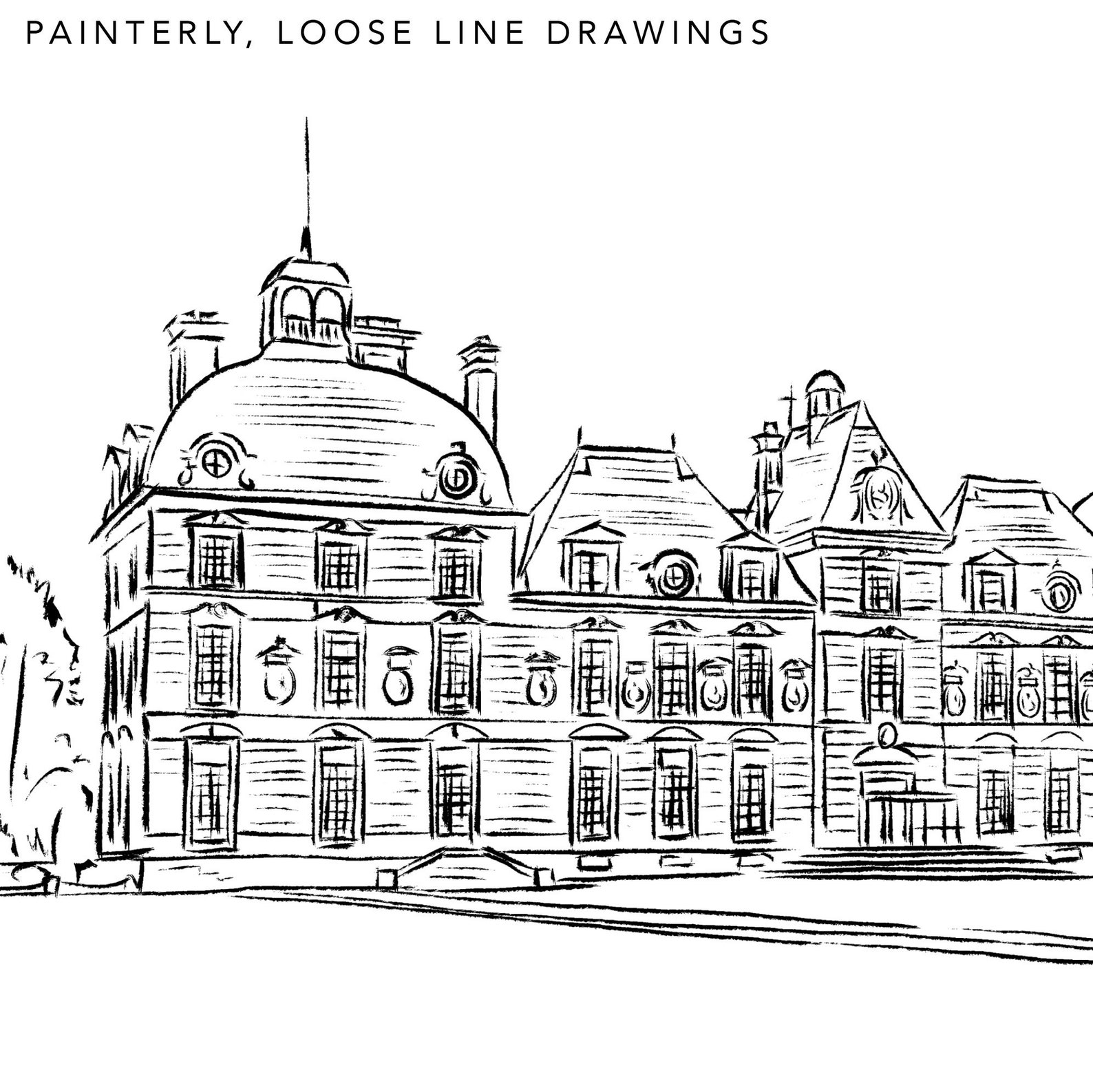 Custom Illustrated House Line Art Print, Bespoke Sketch of Any Building ...
