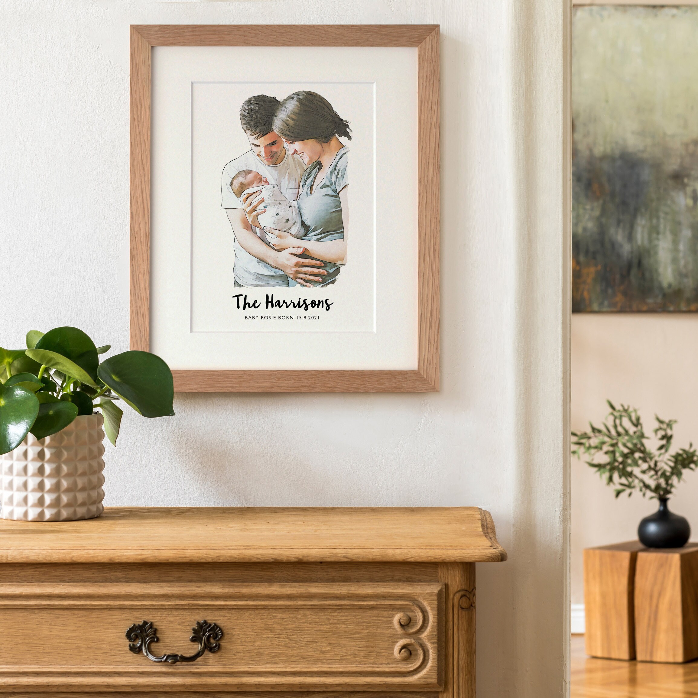 Personalised Family Line Portrait Family Sketch Detailed | Etsy