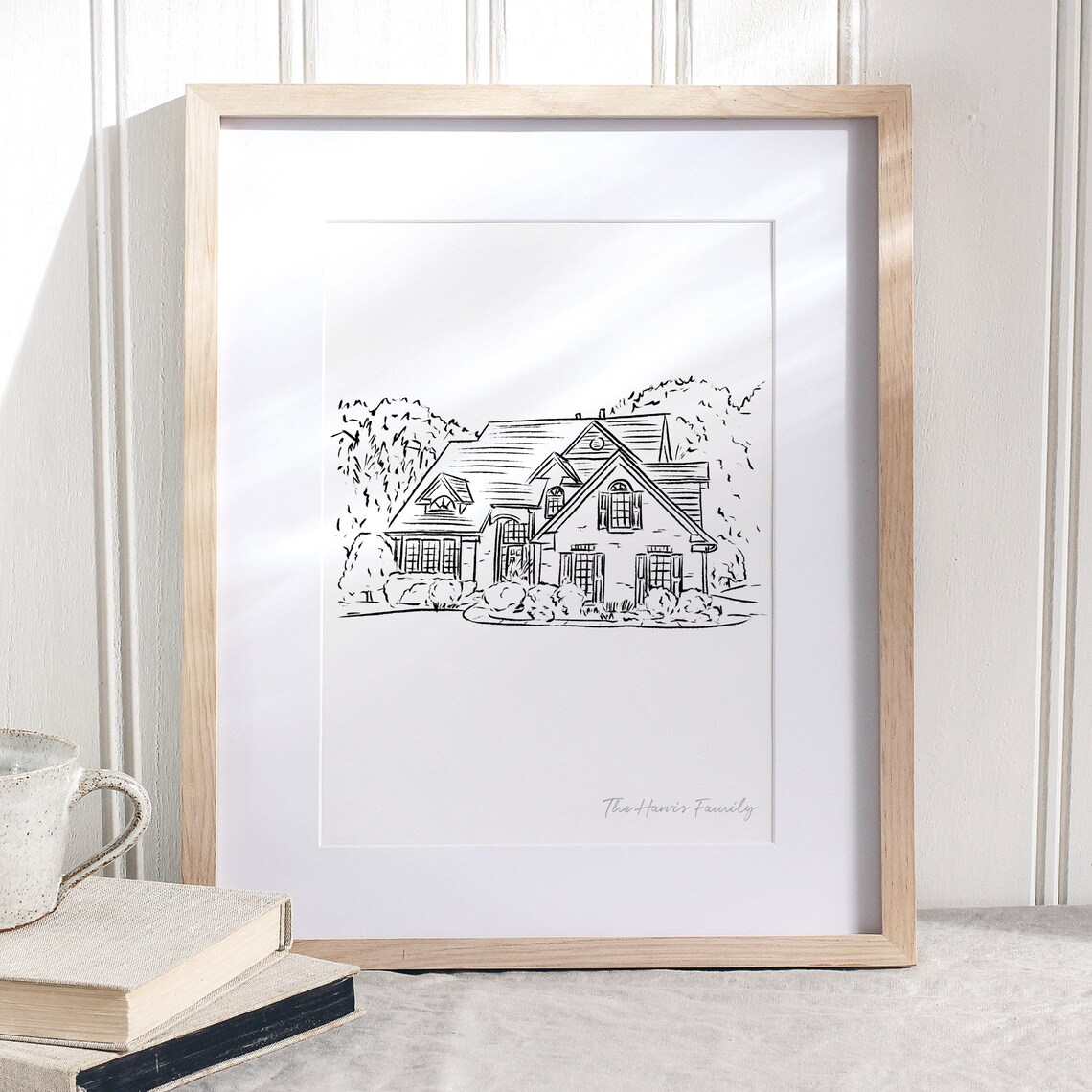 Custom Illustrated House Line Art Print, Bespoke Sketch of Any Building ...