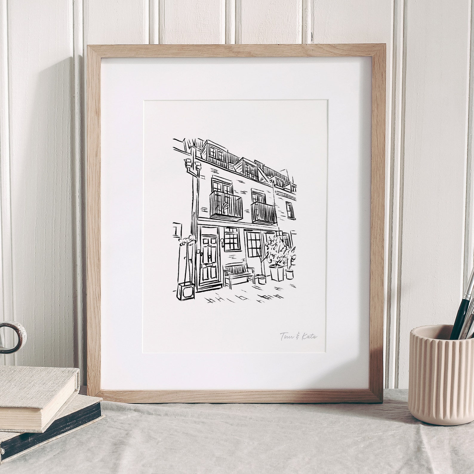 Custom Illustrated House Line Art Print, Bespoke Sketch of Any Building ...