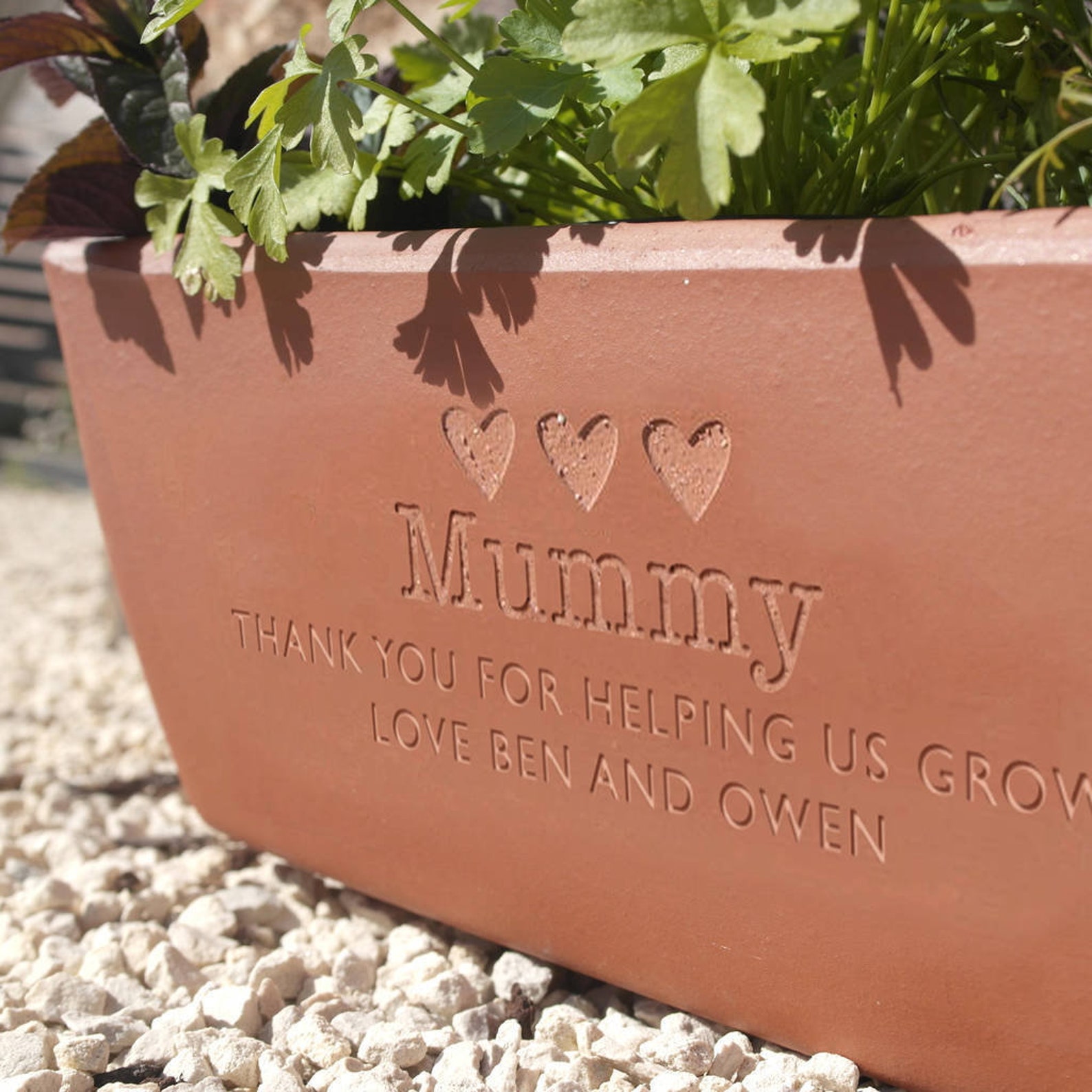 Custom Engraved Message Terracotta Window Pot Personalised - Etsy UK