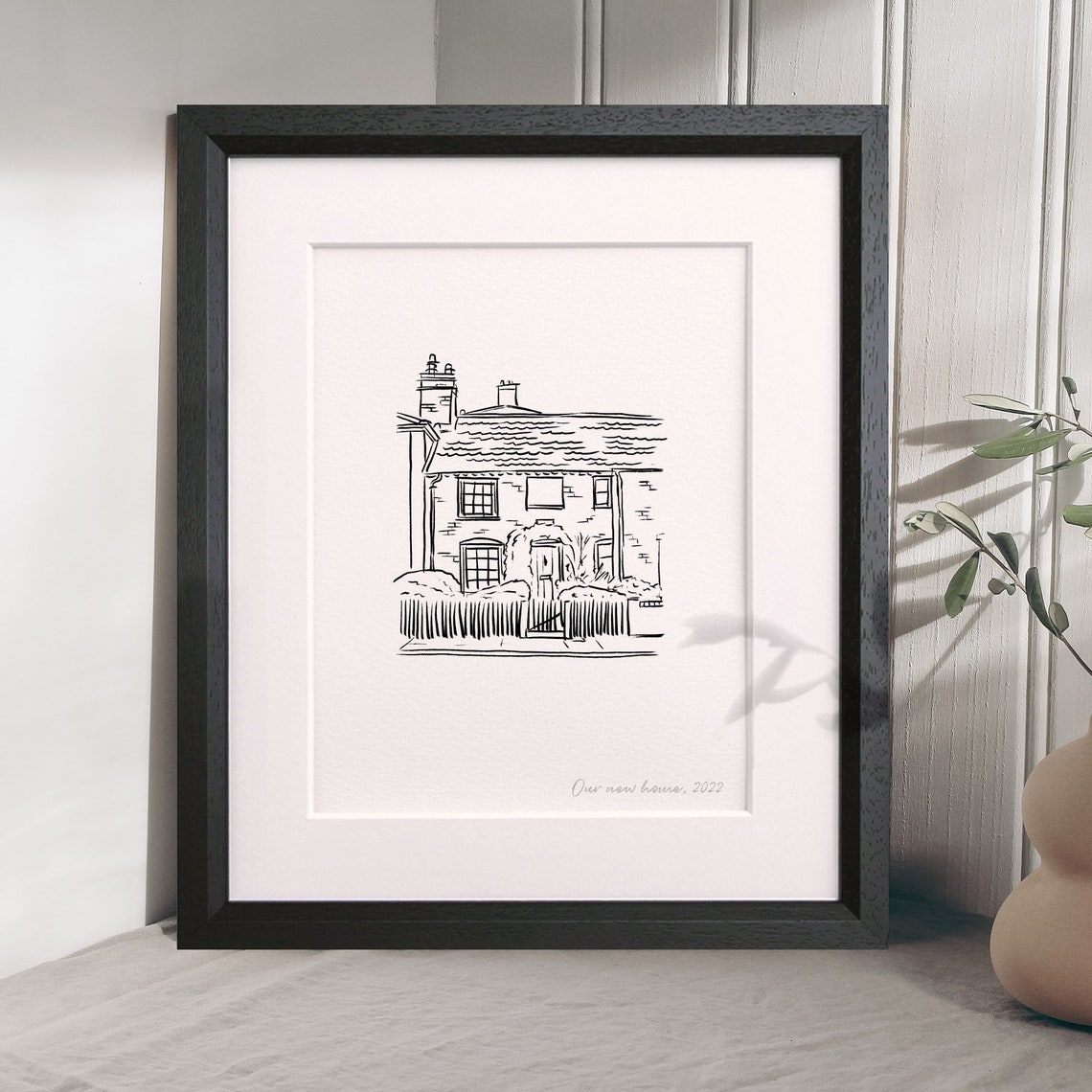 Custom Illustrated House Line Art Print, Bespoke Sketch of Any Building ...