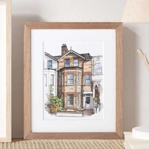 Art & Collectibles fine Line Drawing Print building drawing Hand Drawn ...