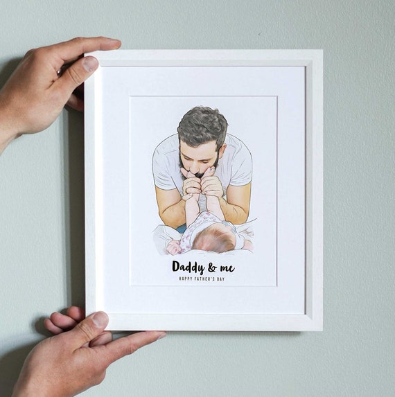Daddy And Baby Hand Drawing