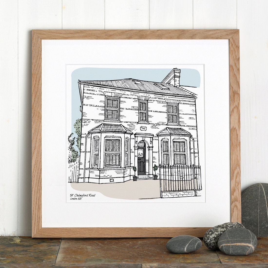 House Portrait, New Home Personalised Illustration Painting, Family ...
