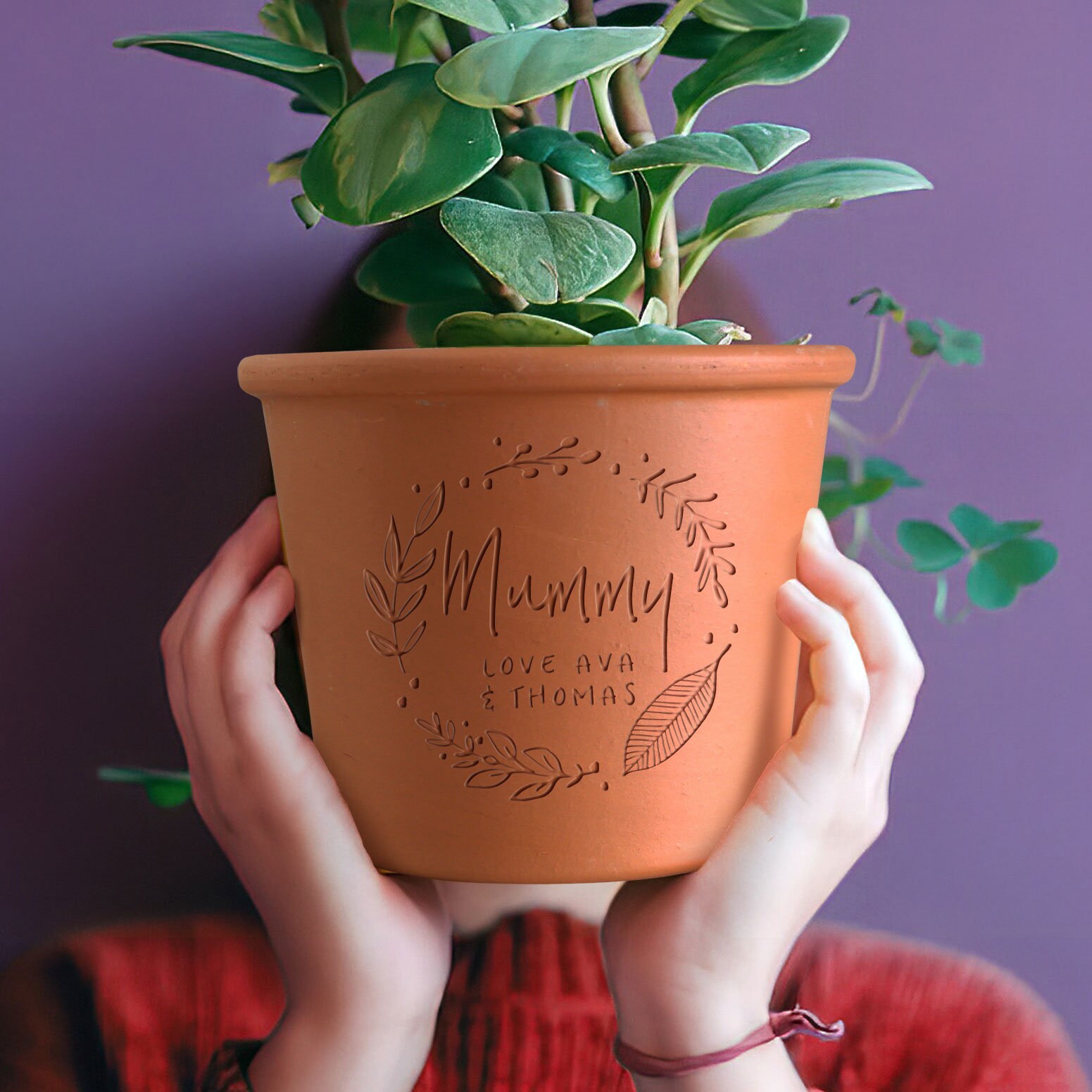 Personalised Engraved Handwritten Name Terracotta Pot Custom | Etsy