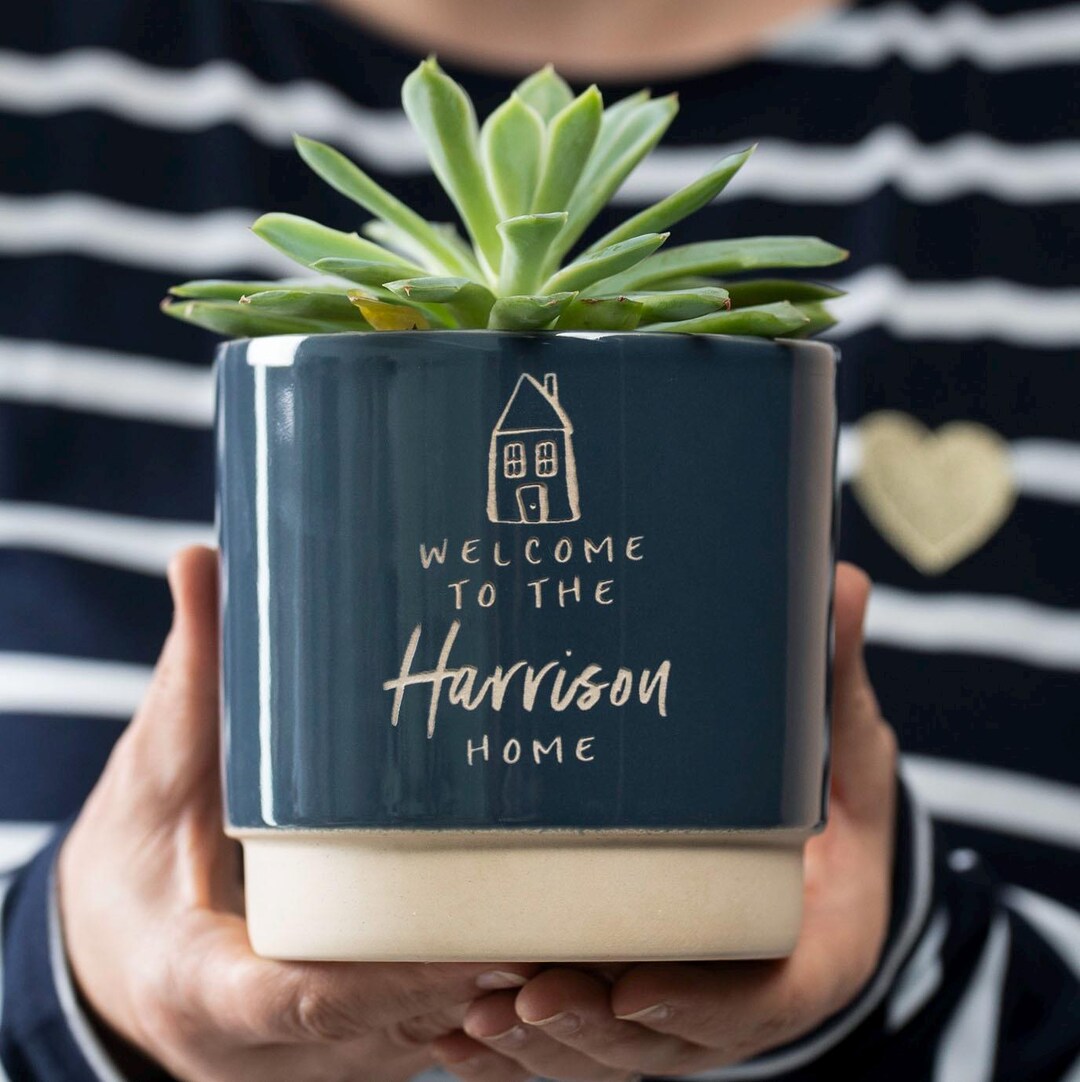 Personalised Housewarming Indoor Plant Pot, New Home Gift, Welcome to ...