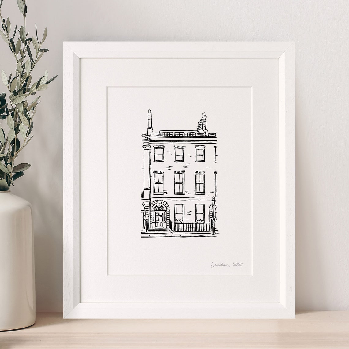 Custom Illustrated House Line Art Print, Bespoke Sketch of Any Building ...
