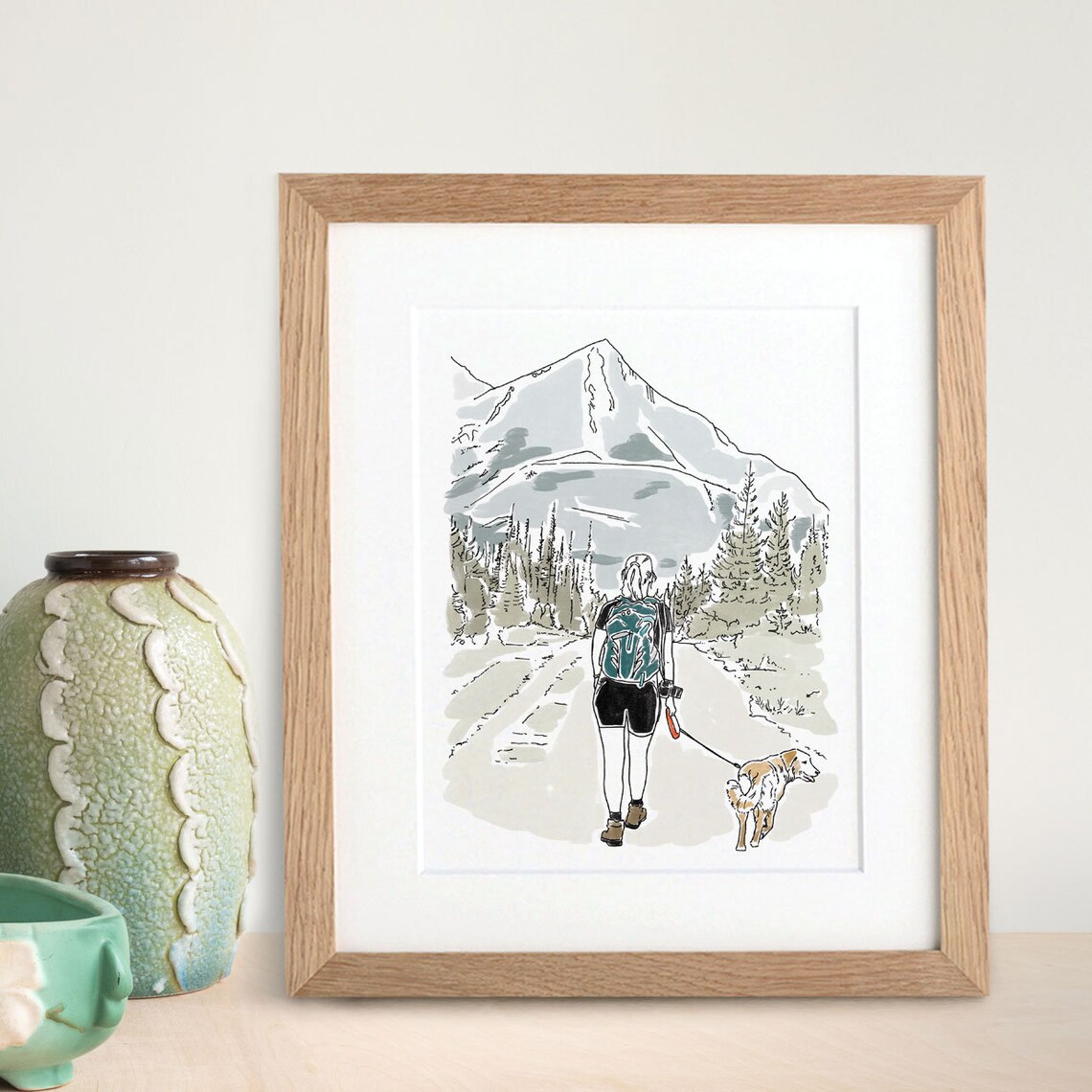 Watercolour Line Golf Portrait Custom Sport or Hobby | Etsy