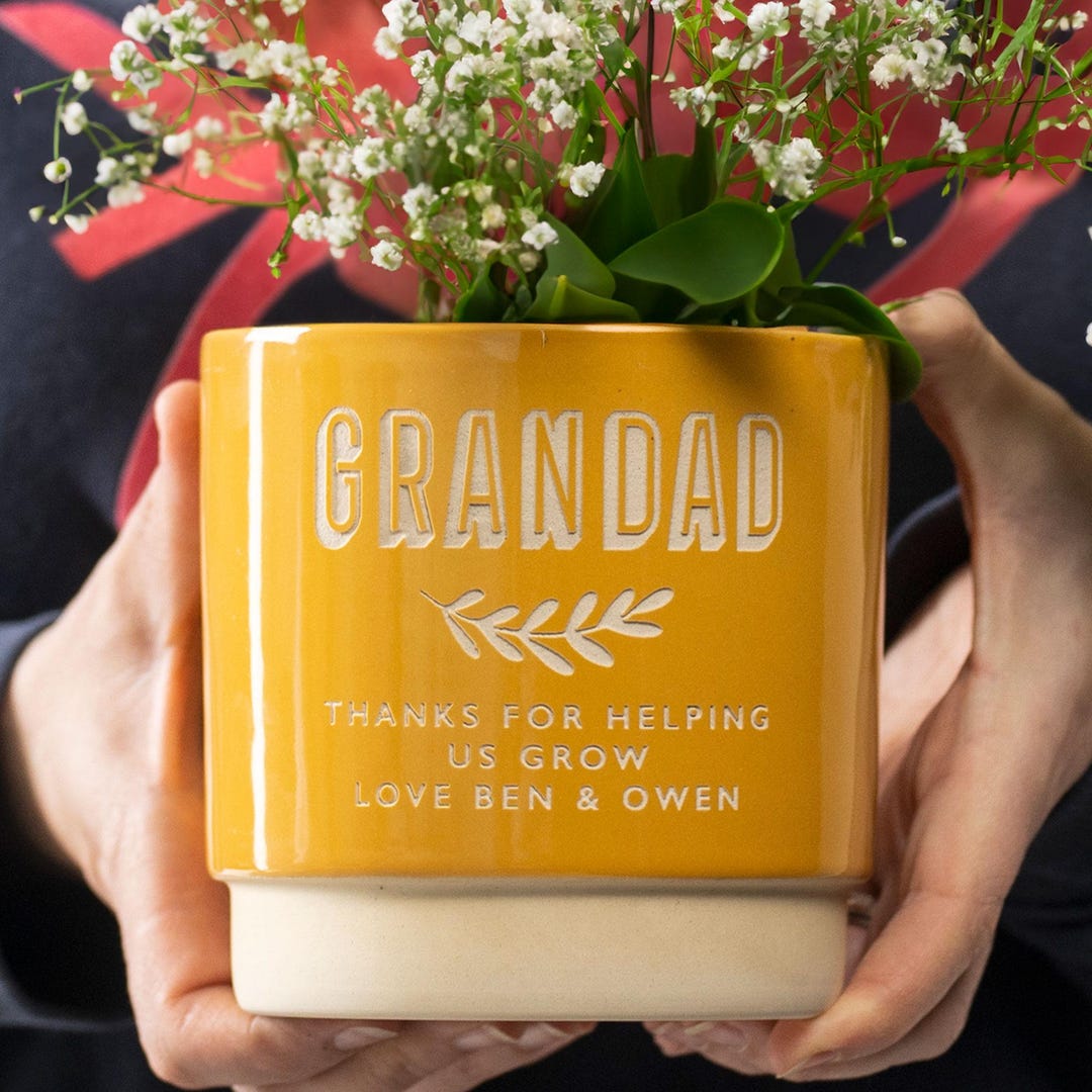 Personalised Grandads Indoor Plant Pot for Fathers Day, Personalized ...
