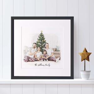 Personalised Family Line Portrait, Family Sketch, Detailed Line People ...