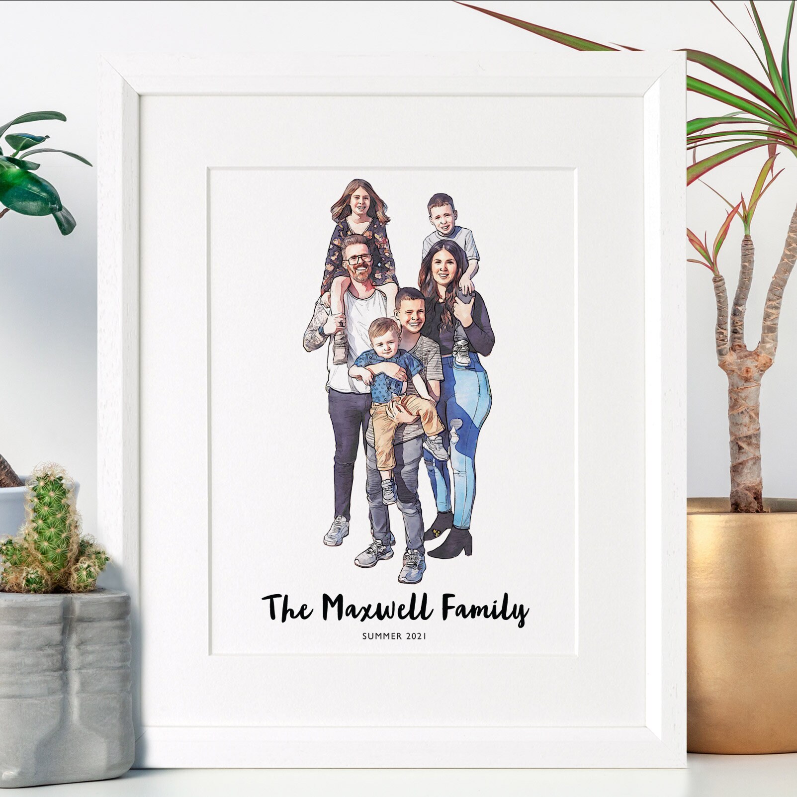 Personalised Family Line Portrait Family Sketch Detailed | Etsy
