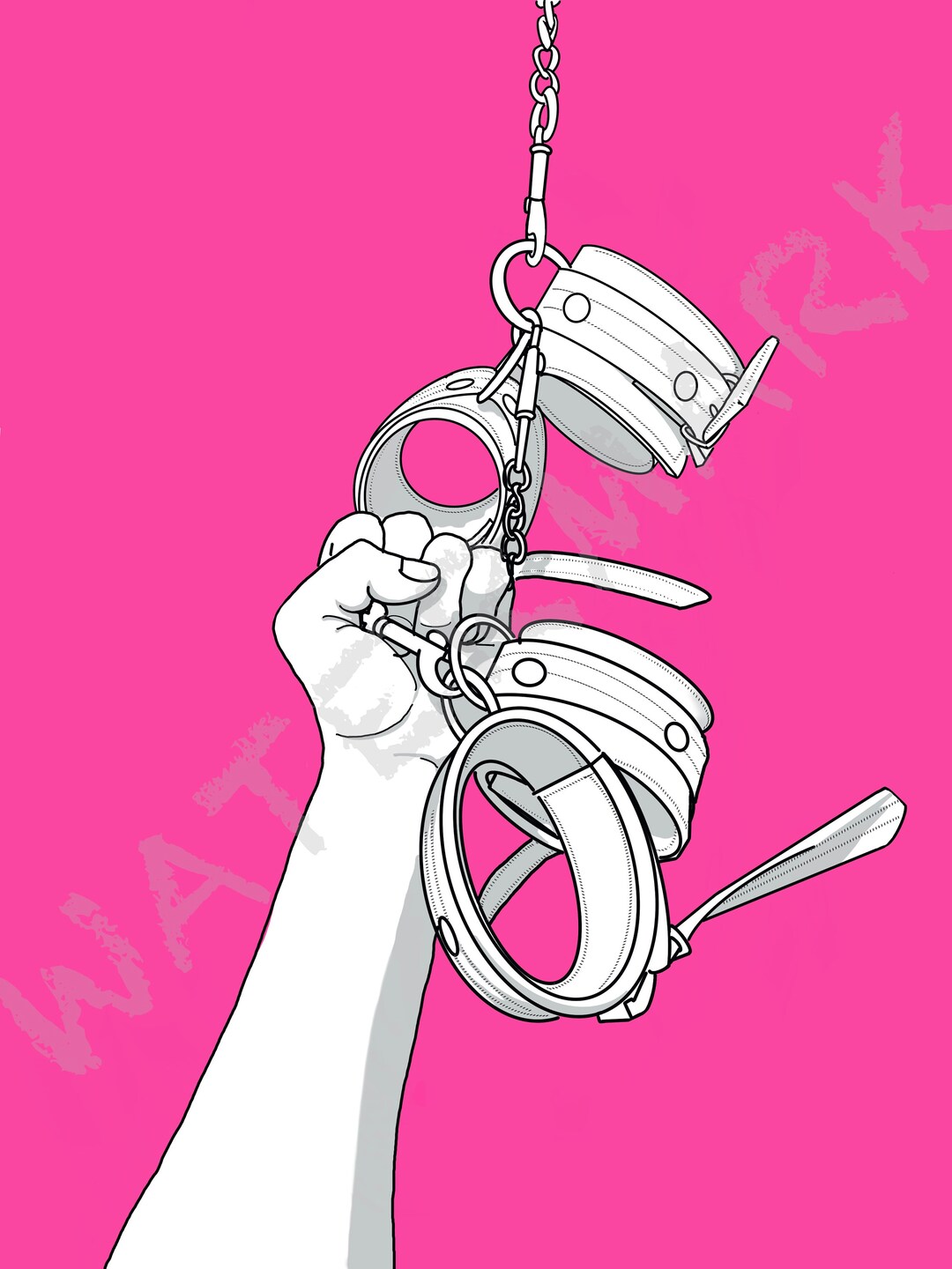 Bondage Cuffs Poster in Pink Digital Download - Etsy