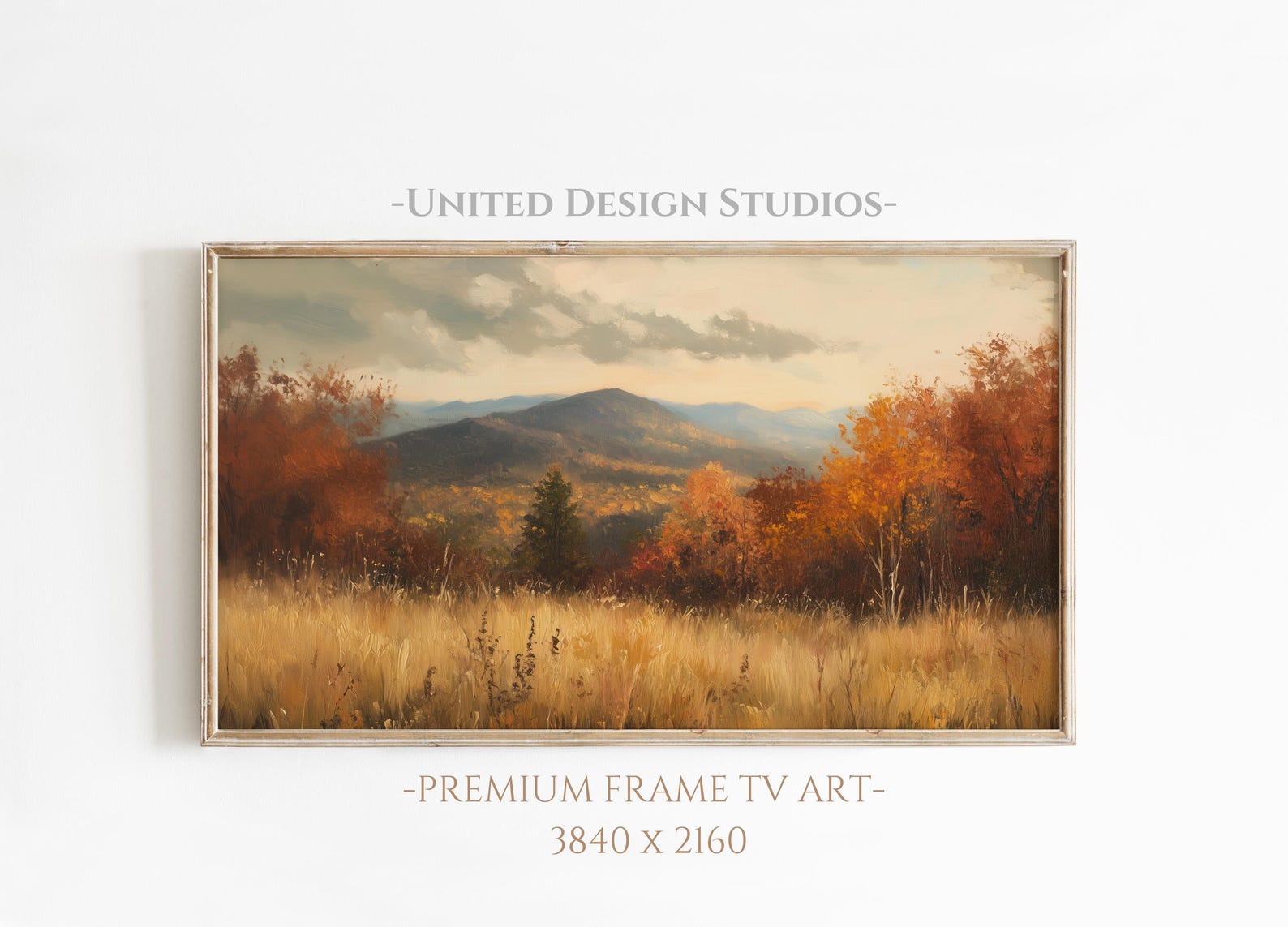 Fall Frame TV Art, Oil Painting of Fall Mountain Meadow for Frame Tv ...