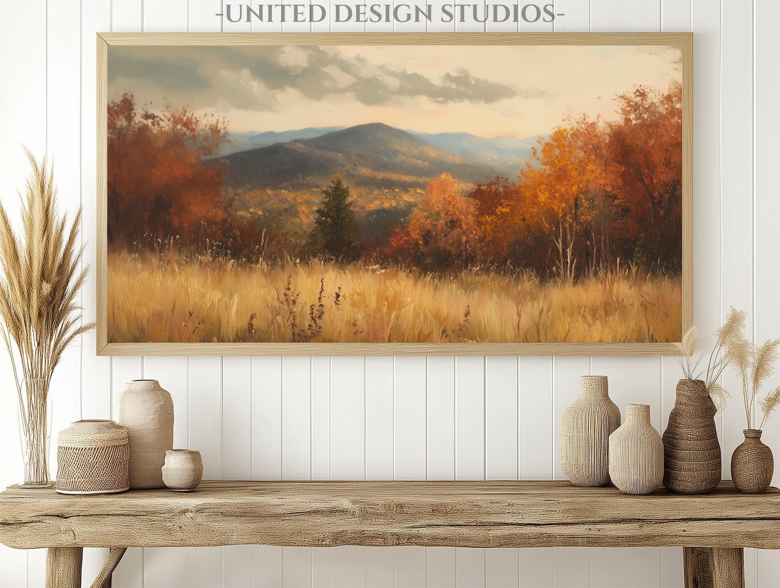 Fall Frame TV Art, Oil Painting of Fall Mountain Meadow for Frame Tv ...