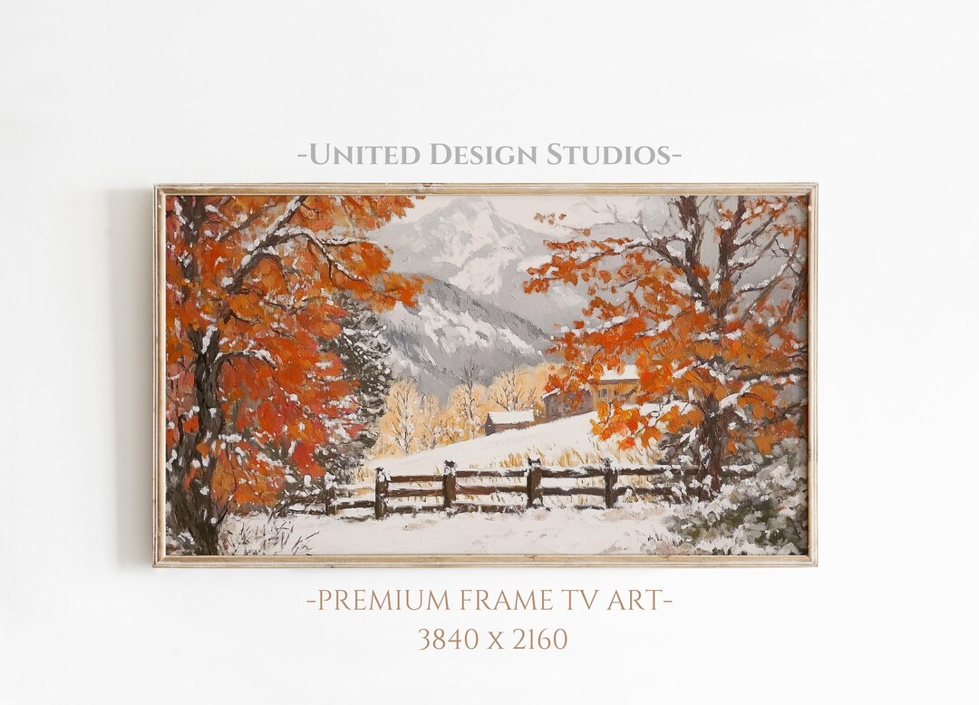 Fall Samsung Frame Tv Art, Winter Frame Tv Art, Painting of a Fall ...