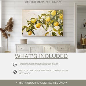Lemon Frame TV Art, Summer Tv Art Download, Neutral Summer Fruit ...