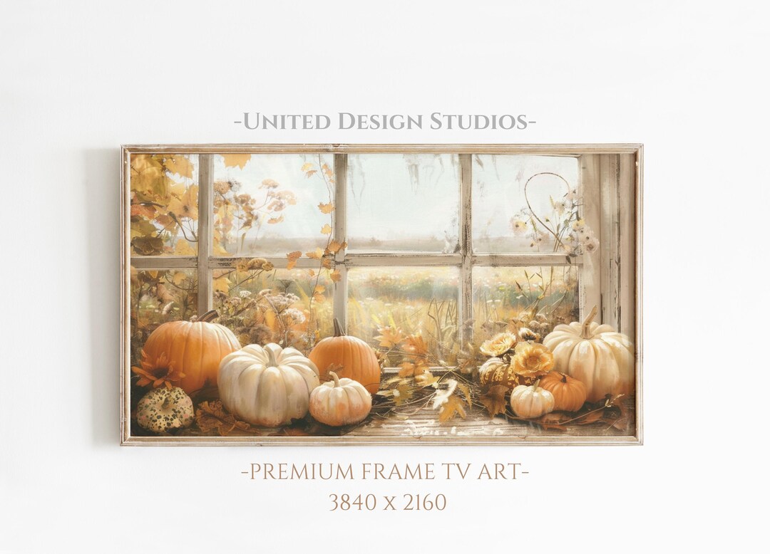 Samsung Frame TV Art, Fall Frame Tv Art, Autumn Tv Art, Pumpkins Frame ...