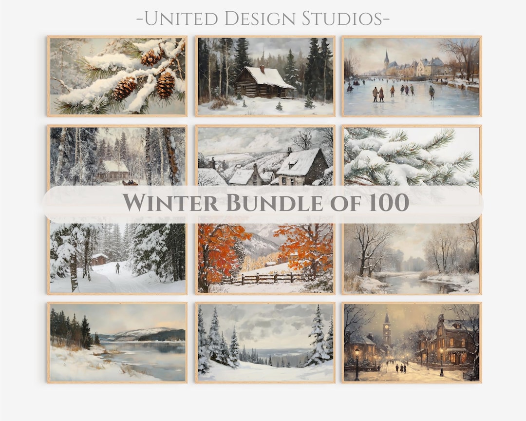 Winter FRAME TV Art BUNDLE, Snow Frame Tv Art Set, Winter Tv Art Pack ...