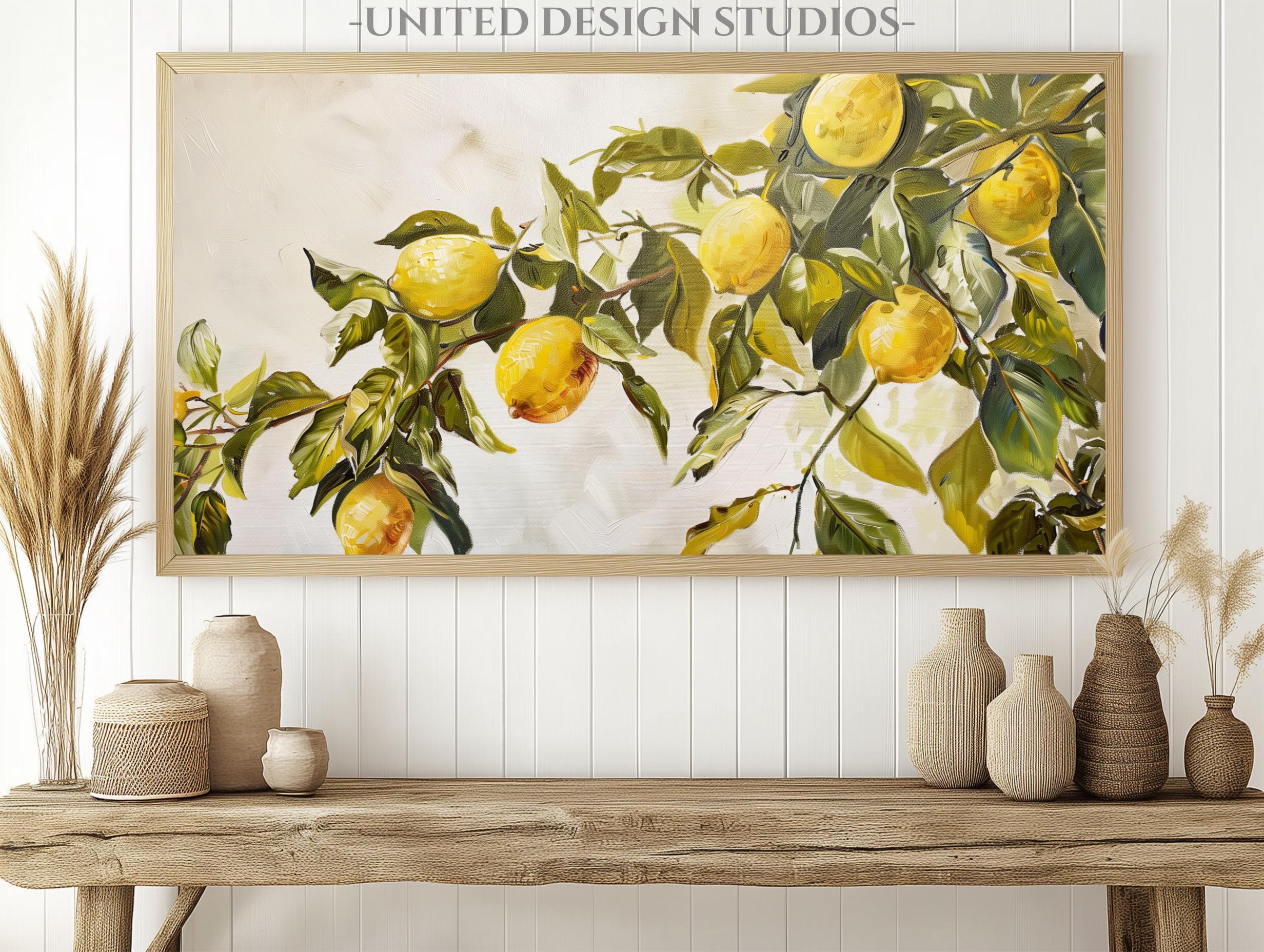 Lemon Frame TV Art, Summer Tv Art Download, Neutral Summer Fruit ...