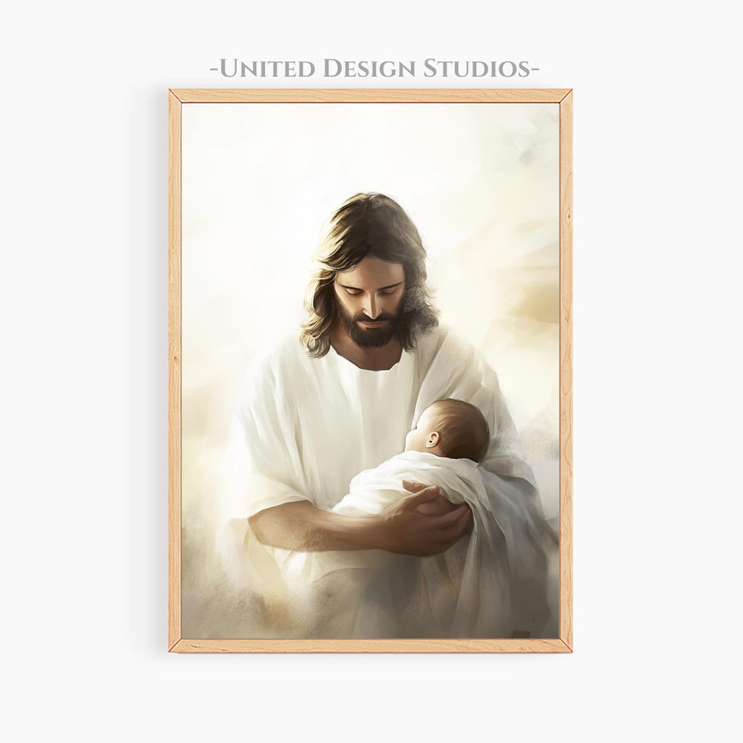 Jesus With Baby Wall Art, Modern Christian Art of Jesus With Baby ...