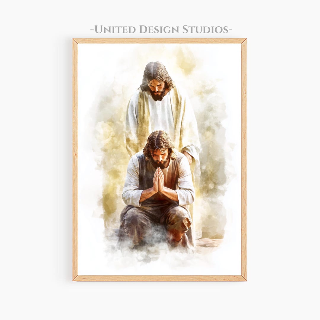 Jesus Saves Printable Wall Art, Jesus Helping Man in Need, Religious ...