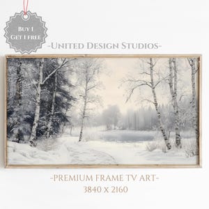 Frame Tv Winter Art, Farmhouse Christmas Art for TV, Snowy Winter ...