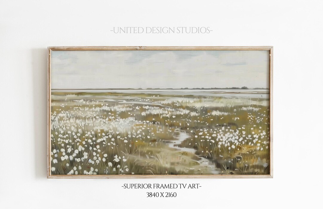 Summer Wildflower Field FRAME TV Art, Spring Meadow Landscape Painting ...